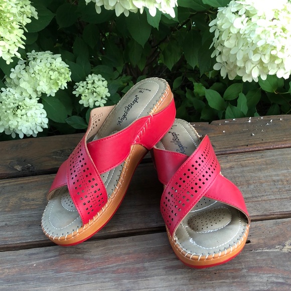angel steps | Shoes | Angel Steps Red Sandals7wide Nwt | Poshmark